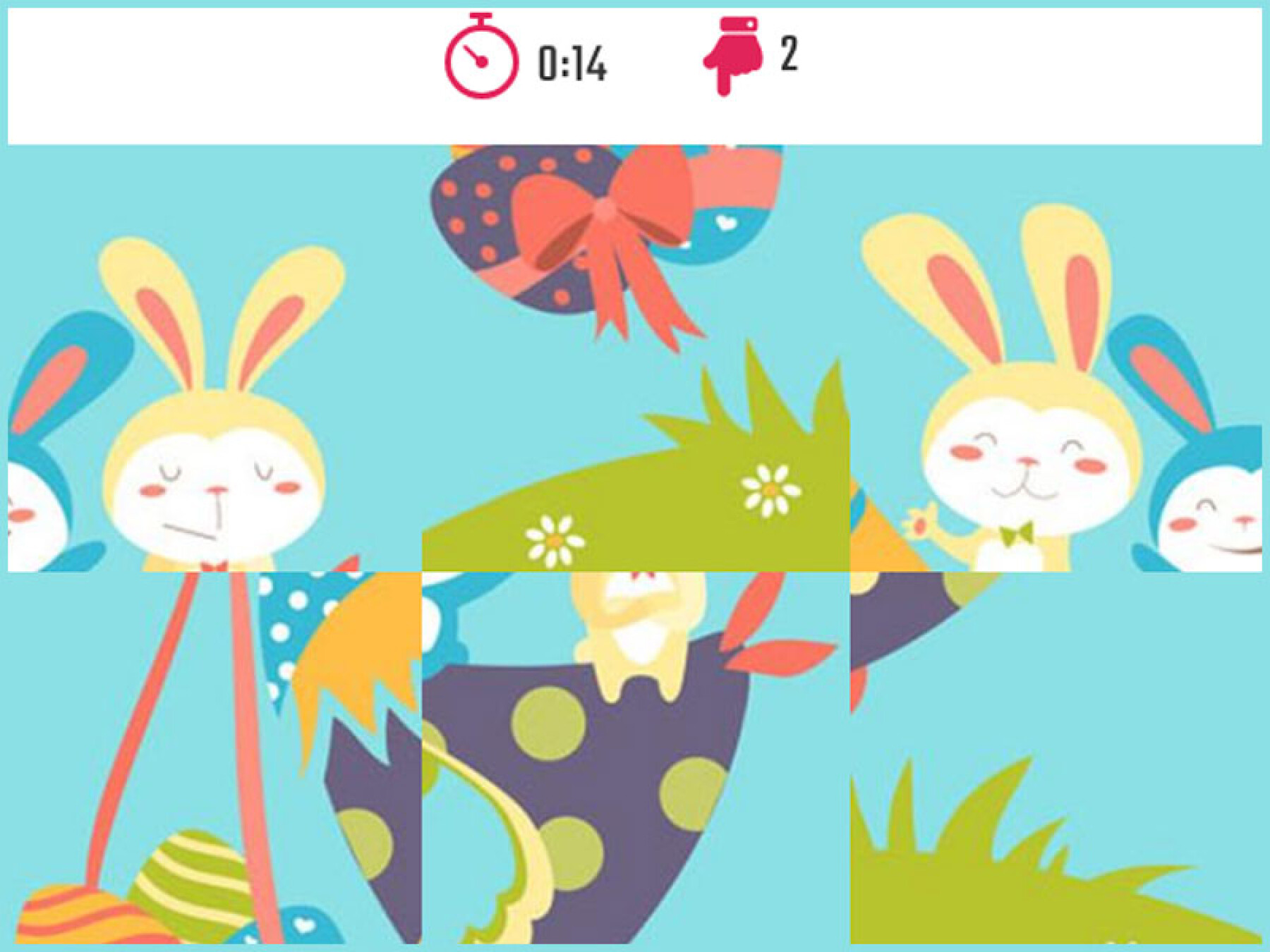 Jeu des différences du lapin peintre de Pâques